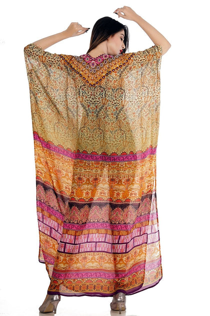 Fancy Long Kaftan Dress, Cold shoulder kaftan dress, Colorful caftans ...