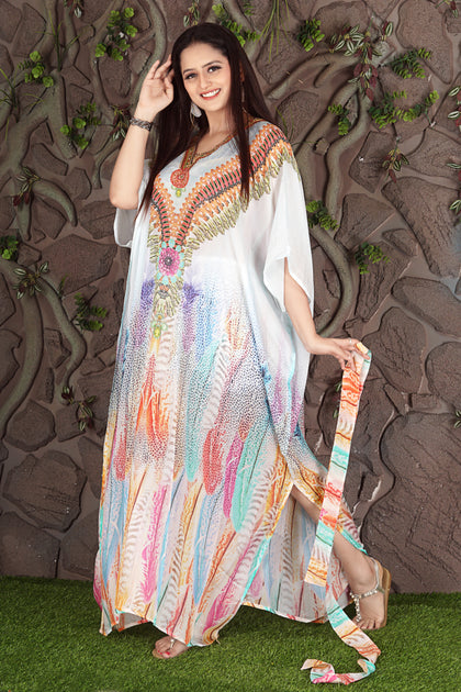 Animal Print Kaftan | Leopard Printed Kaftan – Silk kaftan