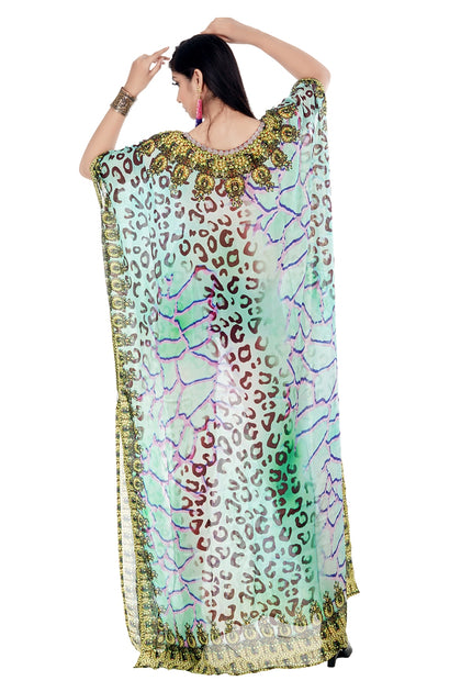 Beautiful Animal Printed One Piece Silk Kaftan – Silk kaftan