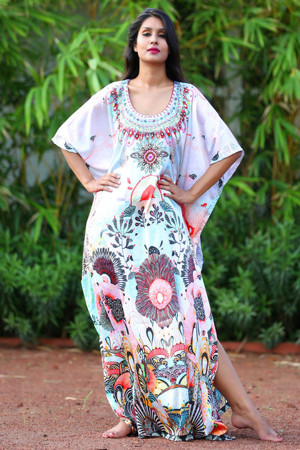 Beautiful Kaftan dress, New designer Silk Kaftan Featured Print Kaftan ...