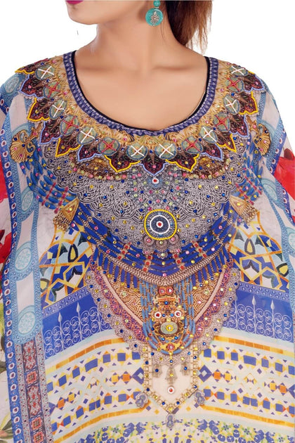 Floral Print Kaftan Flower Designer Print Kaftans Multi Color Kaftans ...